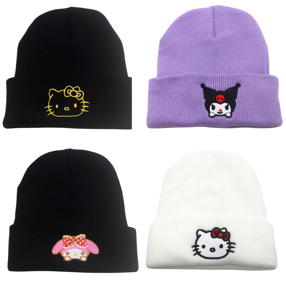 Cinnamoroll Knitted Hat Sanrio Women Beanie Adult Winter Warm Cartoon ...