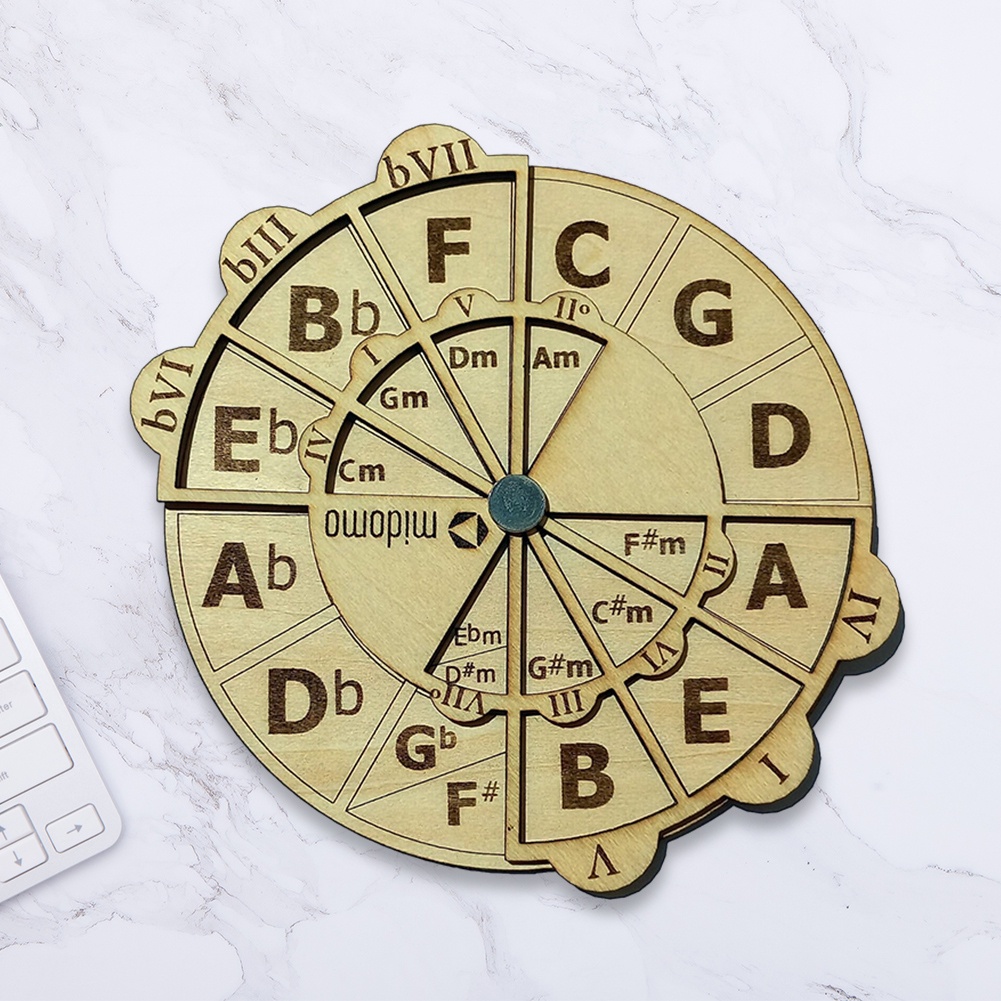 [noels1.sg] Circle of Fifths Chord Wheel Round Wooden Guitar Chord ...