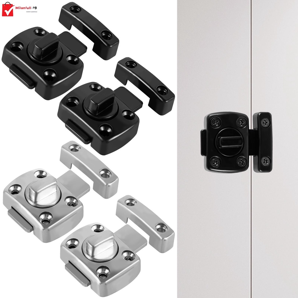 2Pcs Rotary Bolt Latch Keyless Gate Slide Lock Latch Safety Door Latch ...