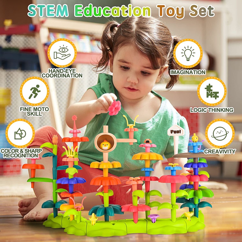 42/93 pcs Flower Garden Building Toys Gardening Pretend Play Kit DIY ...