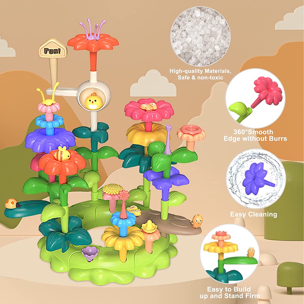 42/93 pcs Flower Garden Building Toys Gardening Pretend Play Kit DIY ...