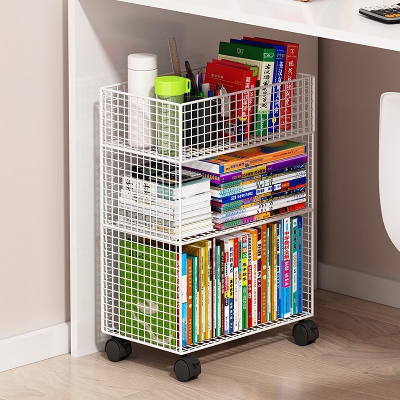 Mobile Bookshelf Under Desk Storage Rack Floor Book Stand High School ...