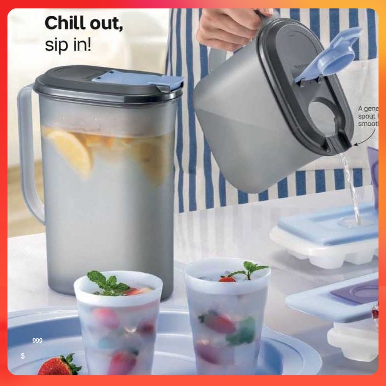 Tupperware Handy Jugs Beverage Drinking Set 2L & 1L Pitcher 330ml ...