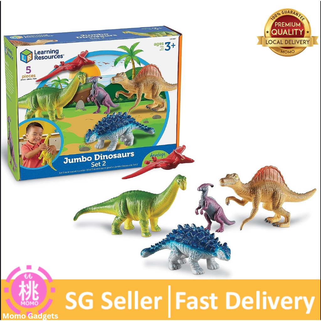 Learning Resources Jumbo Dinosaurs Expanded Set - 5 Pieces, Ages 3 ...