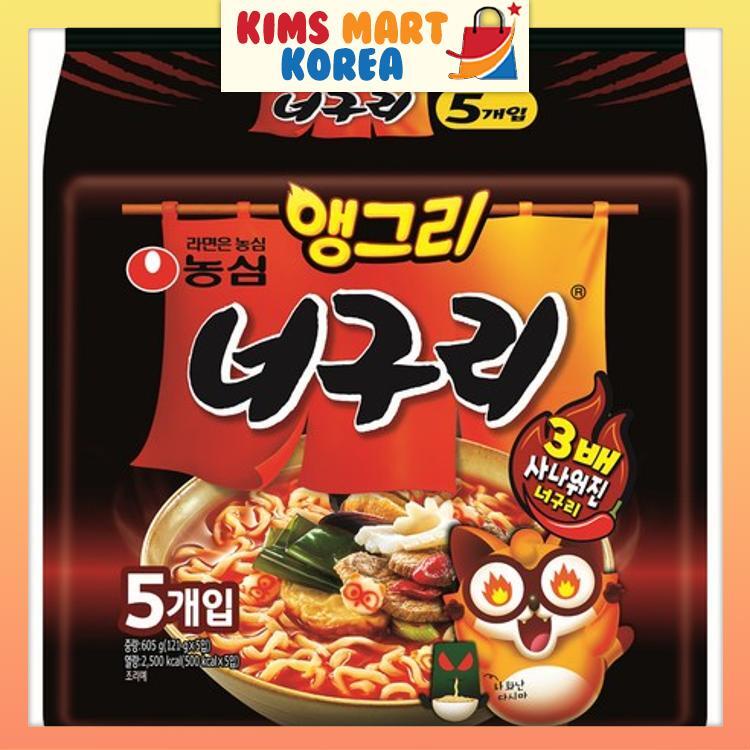 Nongshim Nuguri Angry Spicy Ramen Korean Food 121g x 5pcs | Shopee ...