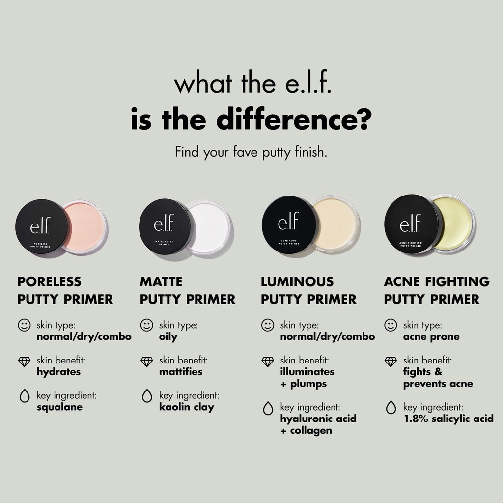 [Authentic] ELF Poreless Putty Primer Luminous Putty Primer Matte Putty ...
