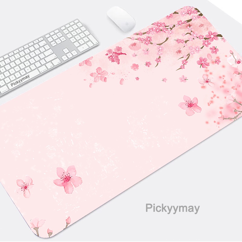 Pink Sakura Mouse Pad Big Mousepad Cherry Blossom PC Flower Desk Mat Office Computer Table Mat ...