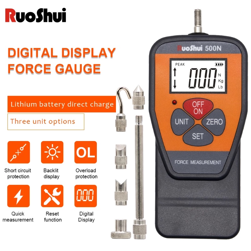 RuoShui Digital Force Gauge Push Pull Force Tester Equipment Portable ...