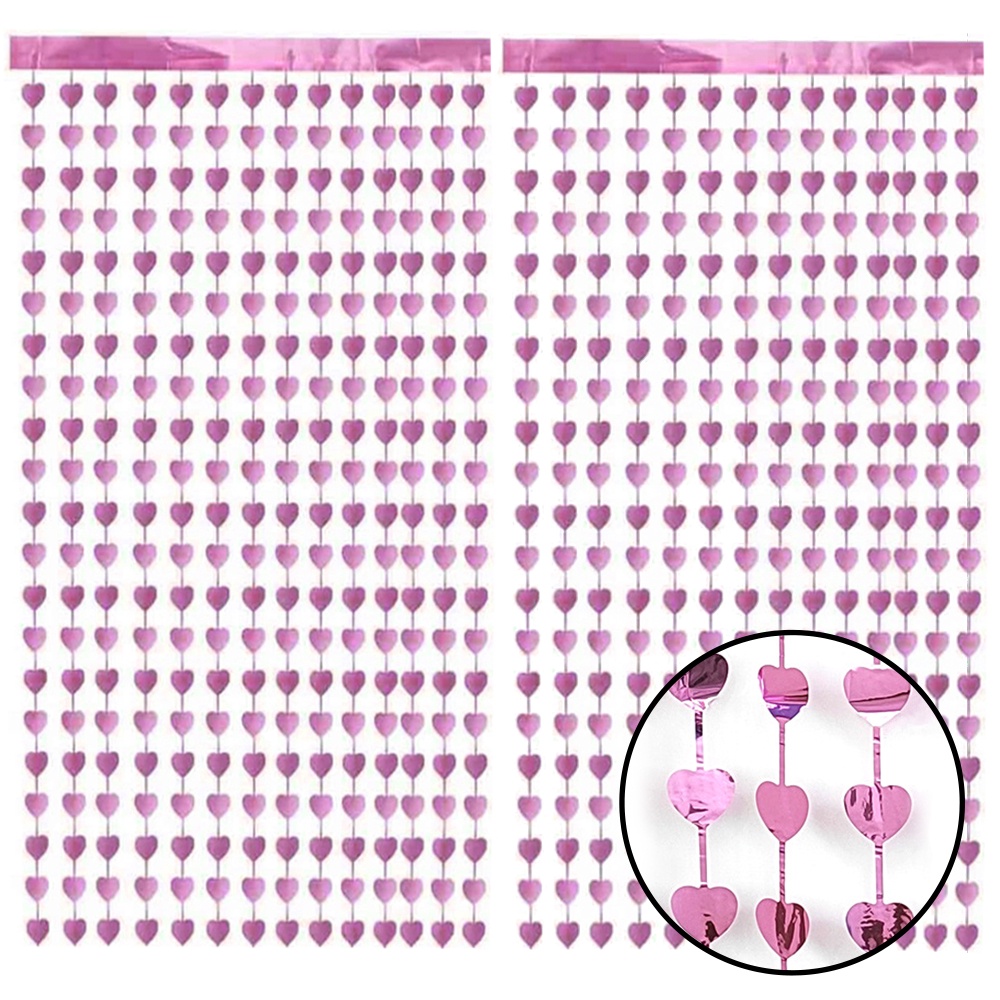 1X2M Heart Glitter Curtains for Party Decoration Foil Fringe Curtain ...