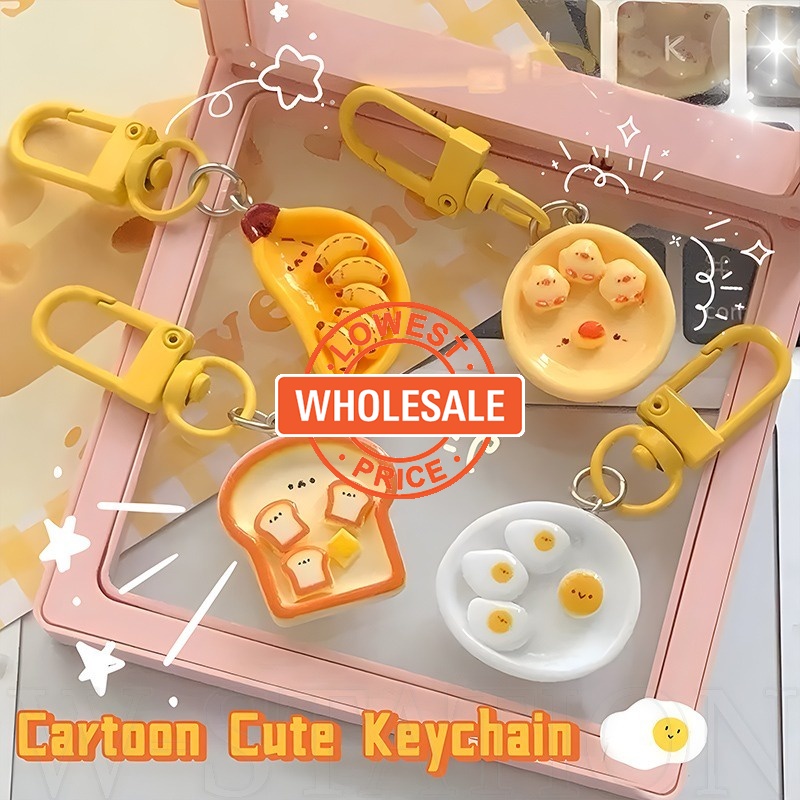 [Wholesale Price]Cartoon Cute Bread Banana Egg Keychain - Funny ...