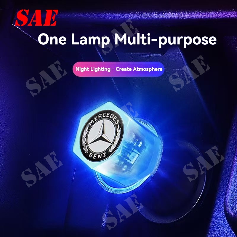 Benz Logo Car Atmosphere Light Wireless LED Night Light USB ...