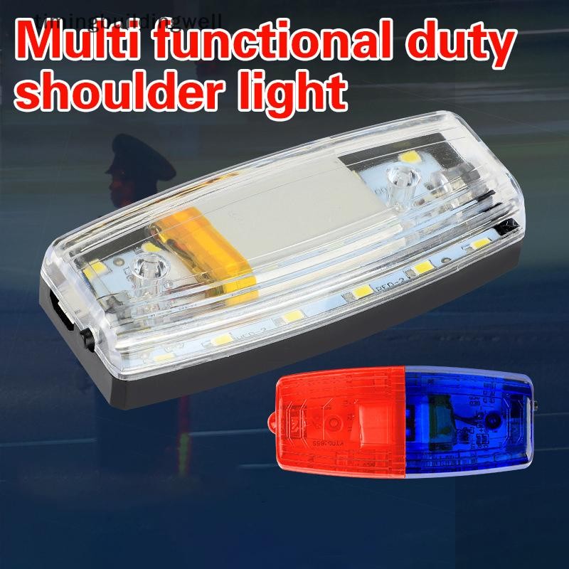Twsg Red Blue LED Shoulder Warning Light Police Shoulder Clip Light ...