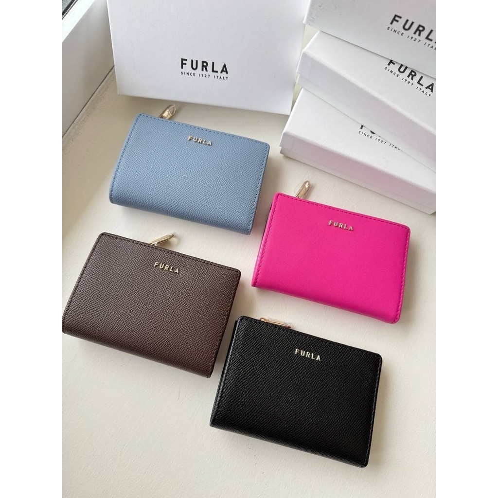 Furla Classic Compact bifold wallet With Zip | Shopee Singapore