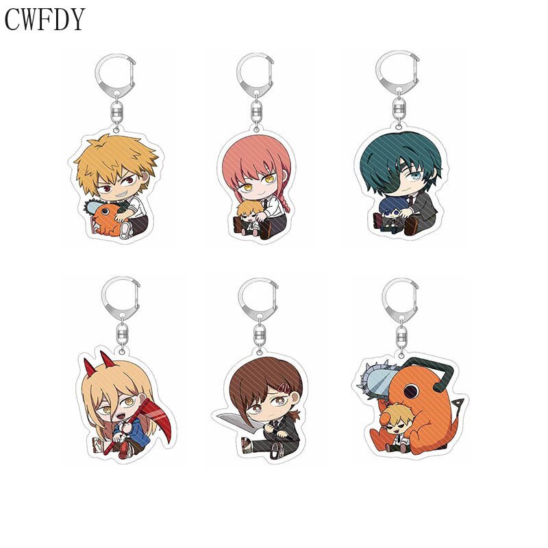 Anime Chainsaw Man Mica Transparent Mica Key Chain Printed 2 Sided ...