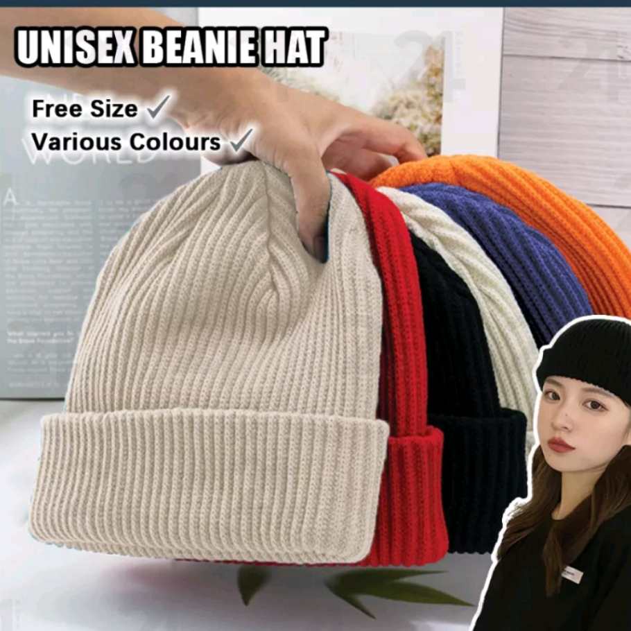 嘻哈毛帽 Unisex Hot HipHop Snow cap Beanies Adult Plain Cap Fashion Street look | Shopee Singapore