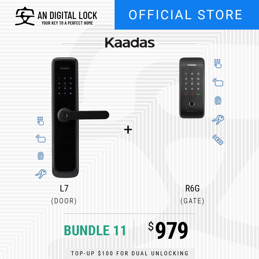 Bundle B3: Kaadas L7 Door Lock + Kaadas R8GD Gate Lock | AN Digital Lock | Shopee Singapore