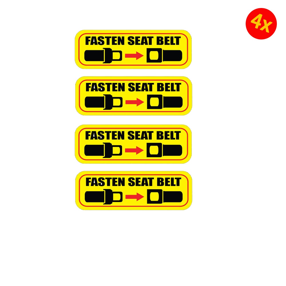 4x 3"x 1" Fasten Seat Belt sticker warning caution vehicle car bus ...