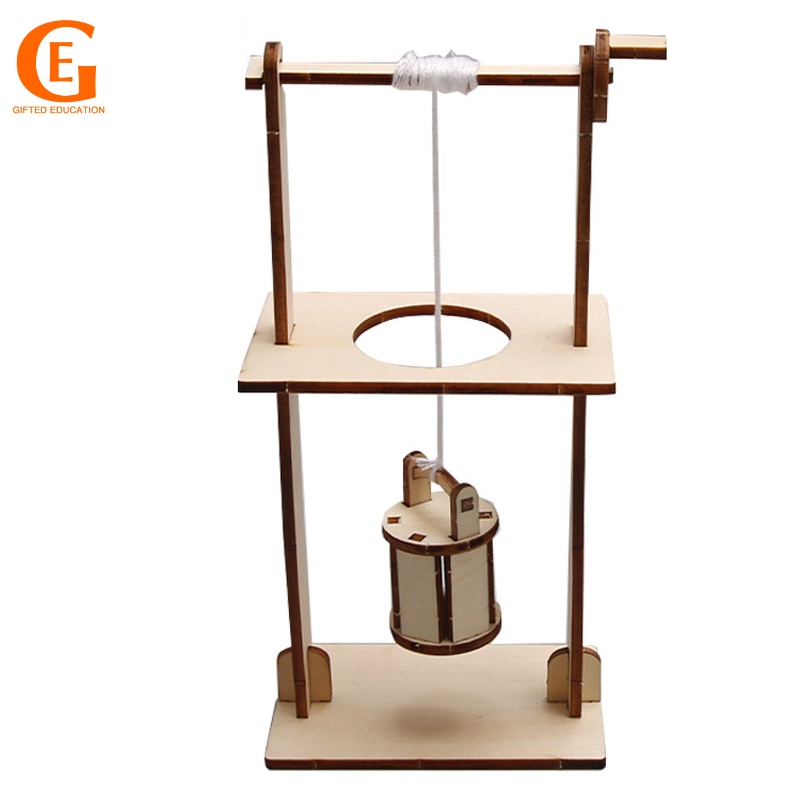 GIFTED EDUCATION DIY Pulley Well Model Kid Wheel Axle Principle Toy ...