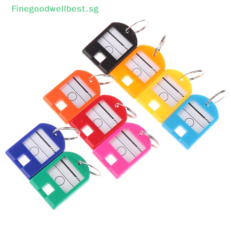 FBSG 10Pcs Colorful Keychain Key Tag Label ID Name TEL Number Marker ...