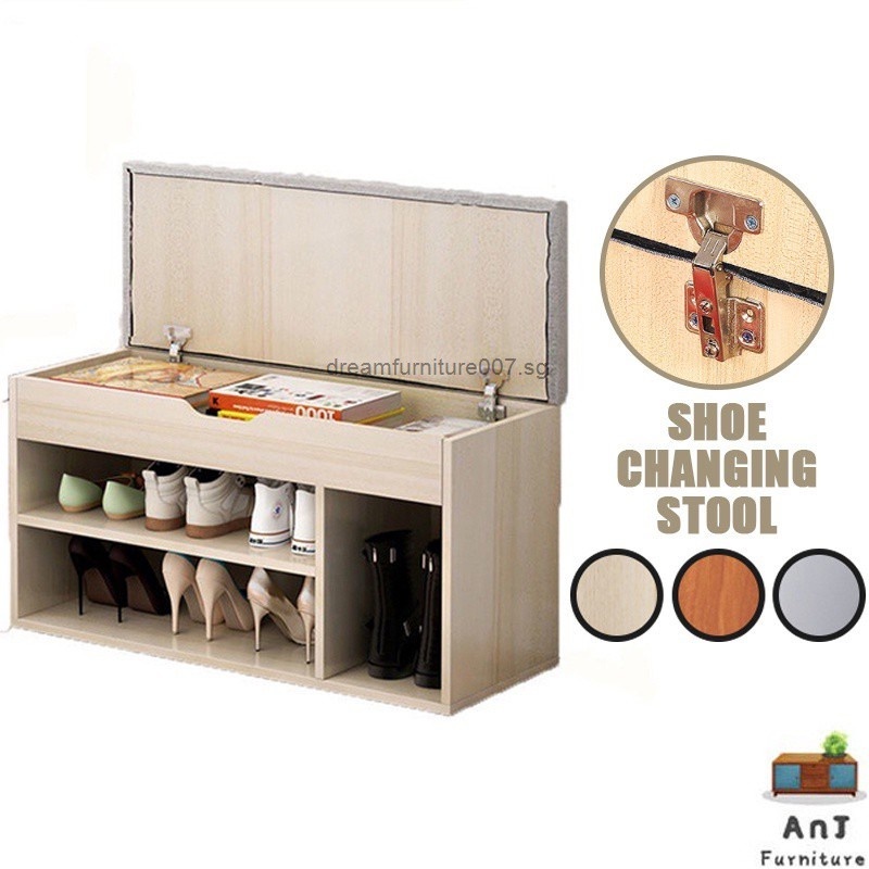 Shoe Changing Stool Nordic Simple Shoe Cabinet with Cushion Fitting ...