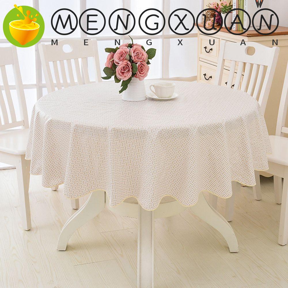 MENGXUAN Table Cloth Pastoral PVC Plastic Round Dining Table Waterproof ...