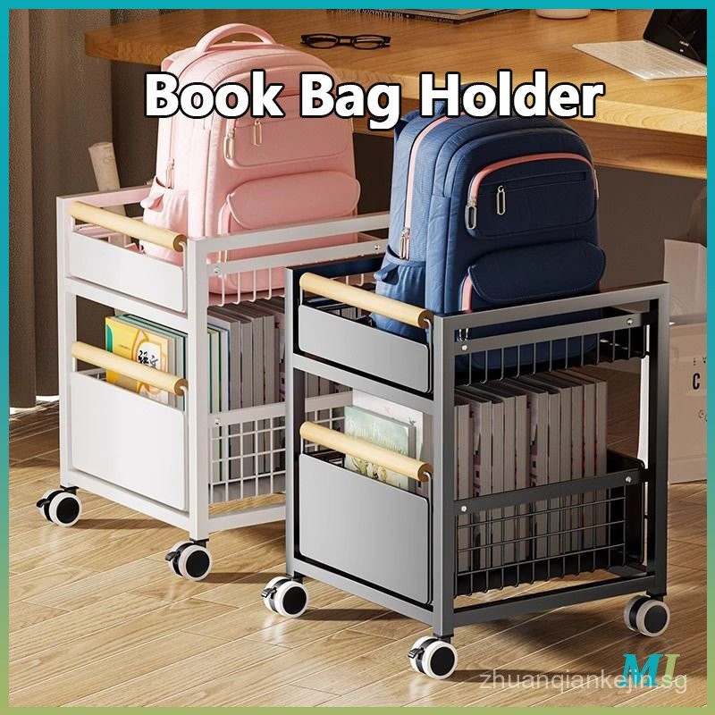 ML book shelf trolley Kitchen Storage Rack Removable School bag Trolley ...