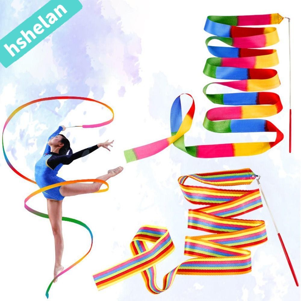 HSHELANXB Dance Ribbon Gymnastics Ribbon Twirling Rod Ballet Streamer ...