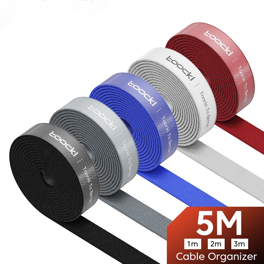 1M/2M/3M/5M Velcro Tape Hook and Loop Fastener Wire Organizer Cable ...
