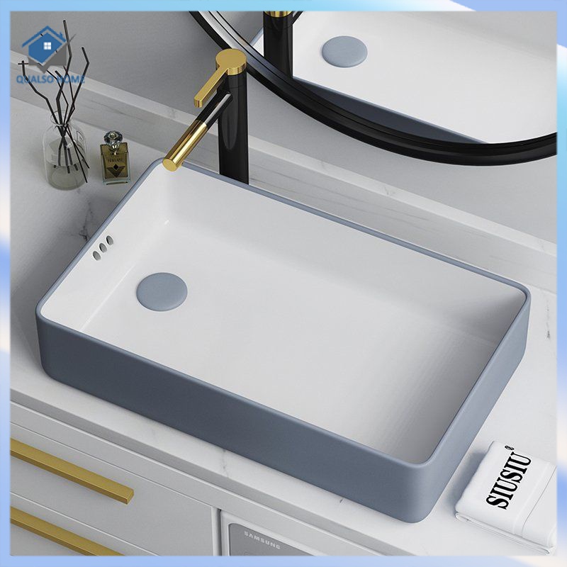 Ceramic Basin Bathroom Wash Basin Offset Drainage Hole Side with ...