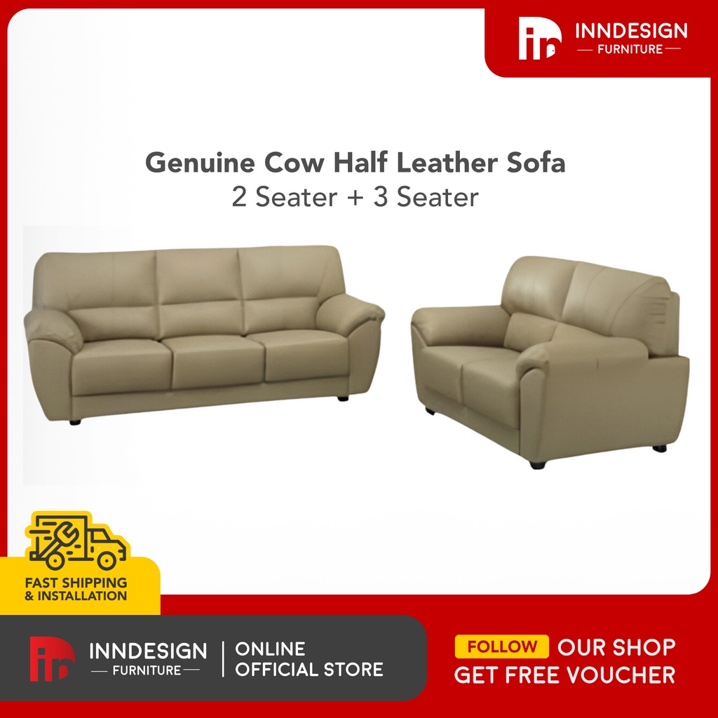 N3240 2 3 Seater Genuine Cow Hide Leather Sofa Set (Choice Of Color ...