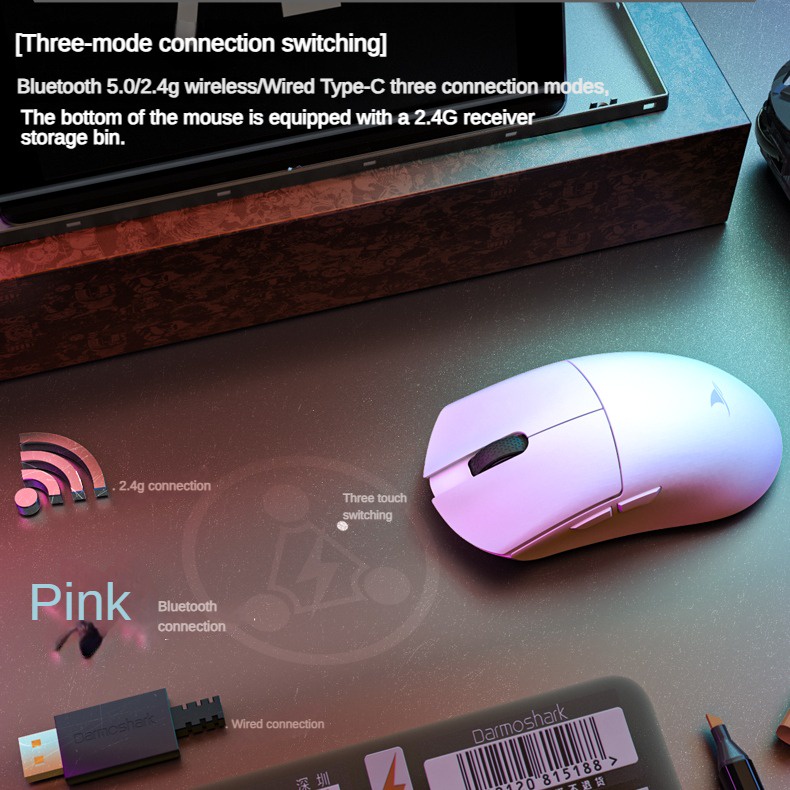 Darmoshark M3 M3 V2 E-sports Lightweight Mouse Gaming Wireless 2.4G Tri ...