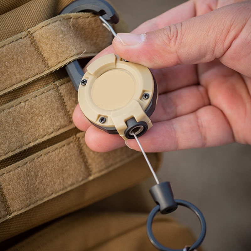 [cxGUYU] Outdoor Retractable Wire Rope Retractable Keychain Reel ...