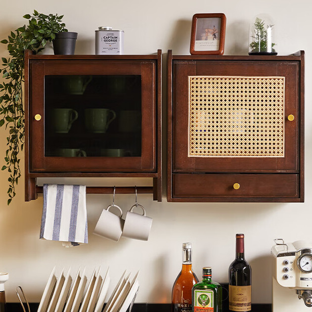 Shopee Official Nordic Solid Wood Hanging Cabinet Living Room Wall ...