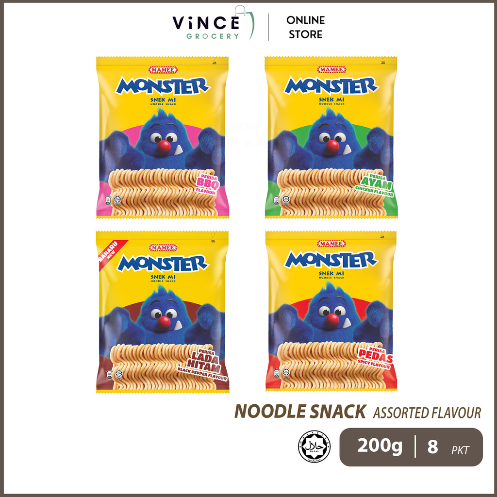 MAMEE MONSTER Noodle Snack (BBQ / Chicken / Black Pepper / Spicy ...