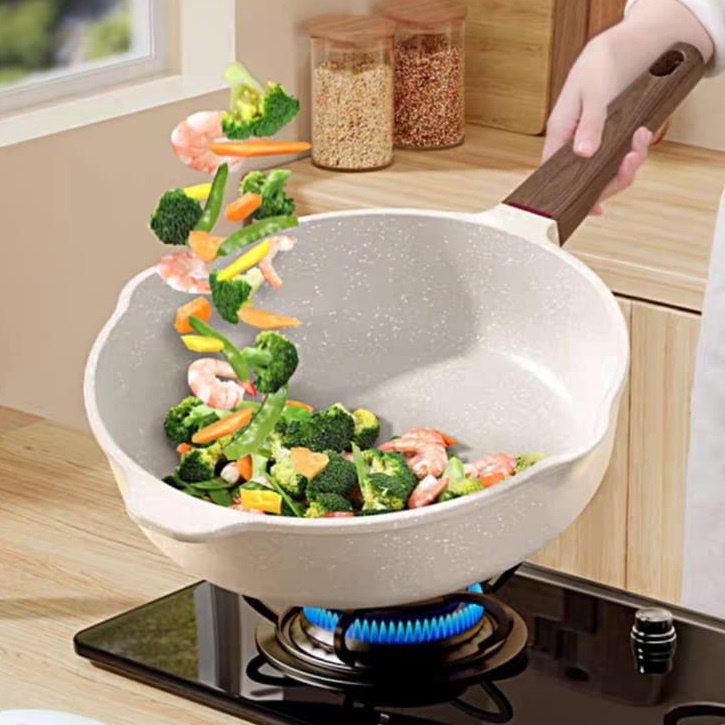 Non Stick Wok Deep Fry Pan PFOA Free Non-Stick Coating Cookware ...