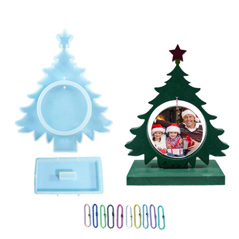 NICE Christmas Tree Resin Silicone Mold for DIY Photo Frames Epoxy ...