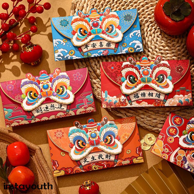red packet 2024/ 6PCS 2024 Year of Dragon Chinese Style Red New Year ...