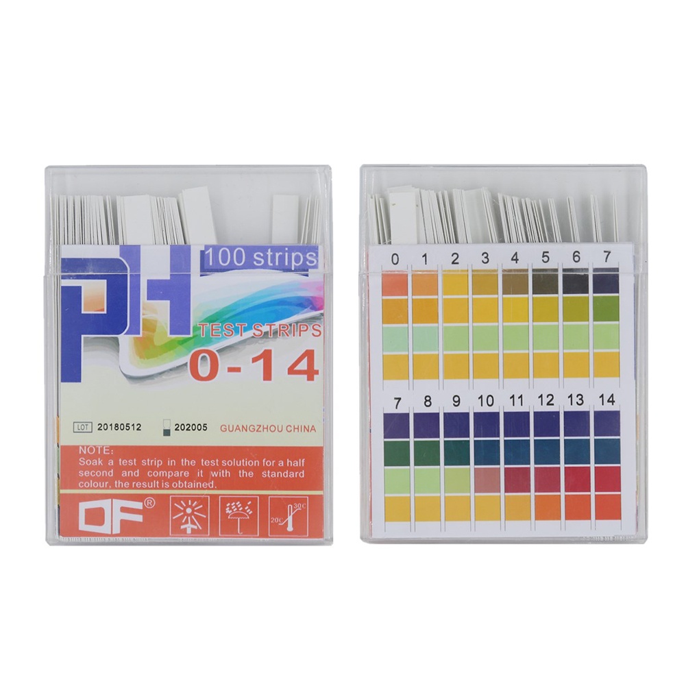 100pcs 0-14 pH Test Strips Alkaline Acid Indicator Paper Water Saliva ...