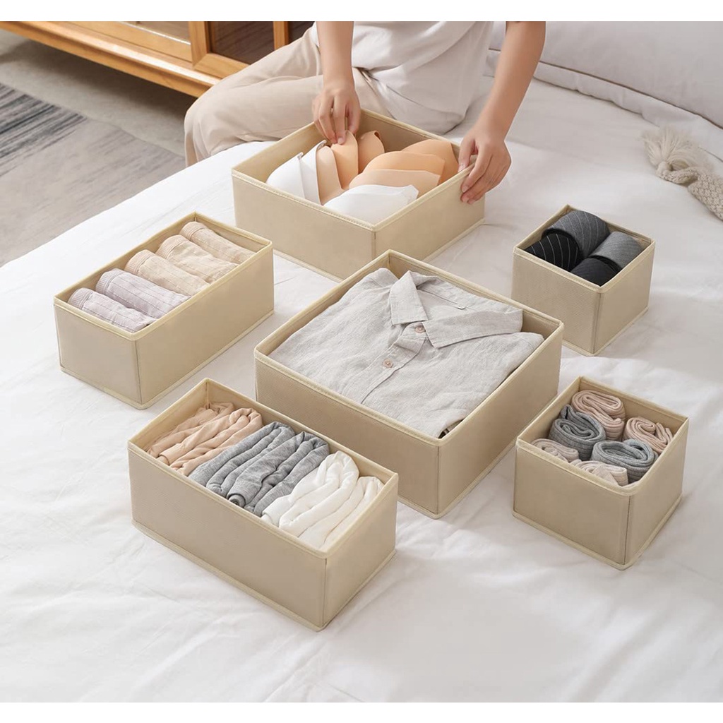 Drawer Underwear Organizer Foldable Sock Bra Storage Box Organizer ...