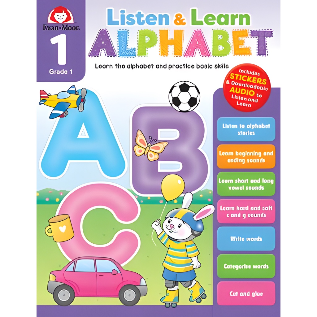 Listen and Learn: Alphabet, Grade 1 Workbook (With QRCODE Audio File ...