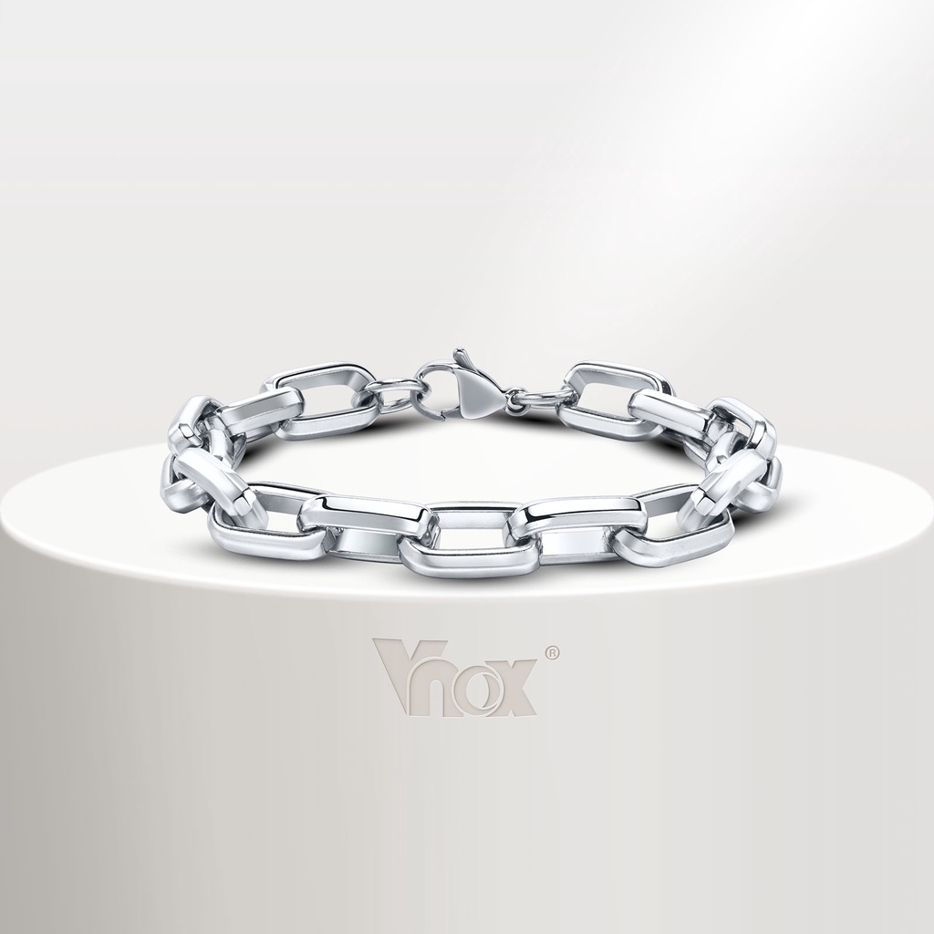 Vnox Fashion Men's Bracelet, Stainless Steel Rectangular Chain ... Vnox Fashion Men's Bracelet, Stainless Steel Rectangular Chain ...