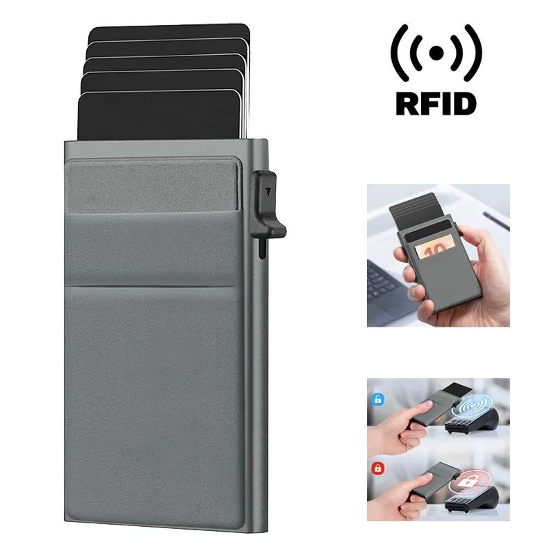 Wallet for Men New Design Aluminum Alloy RFID Side Push Card Bag ...