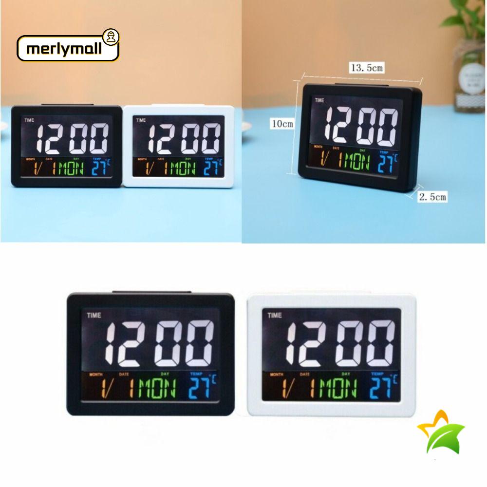 MERLYMALL Electronic Alarm Clock, Battery Operated Time Temperature ...