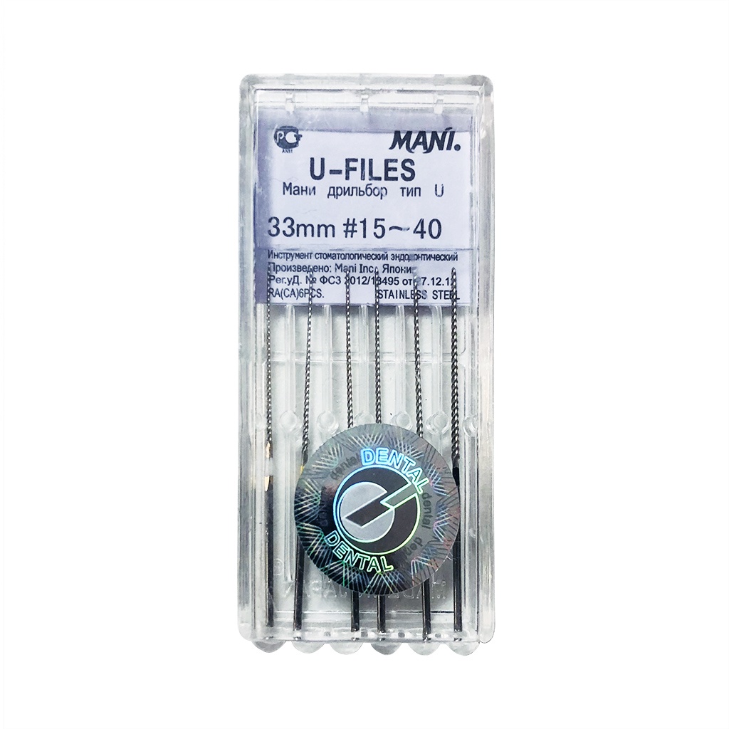 6Pcs/box Mani U Files Root Canal Stainless Steel 33mm #15-40 | Shopee ...