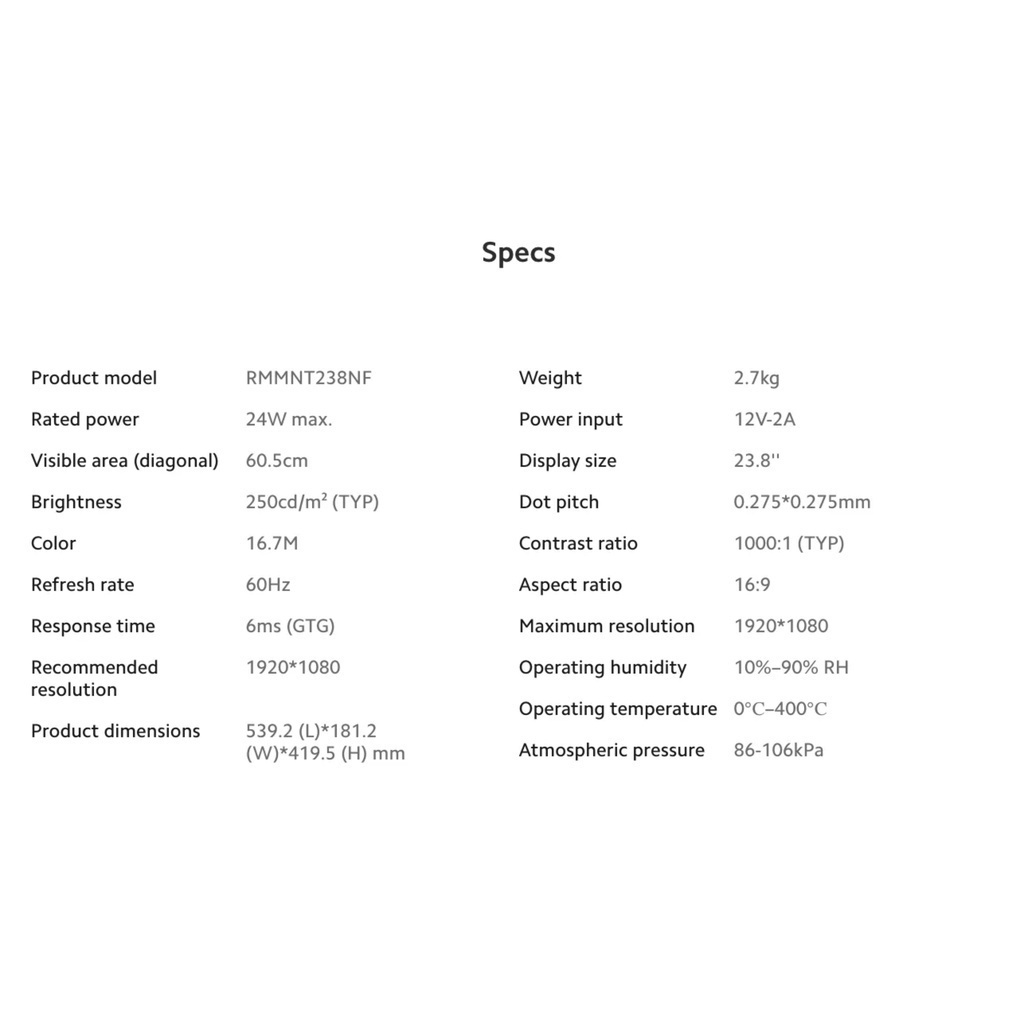 3 years Warranty xiaomi Desktop Monitor Display 1C 23.8 Inch IPS Panel ...