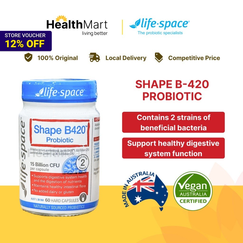[SG] Life Space Shape B420 Probiotic, 60 Capsules (Vegetarian-friendly ...