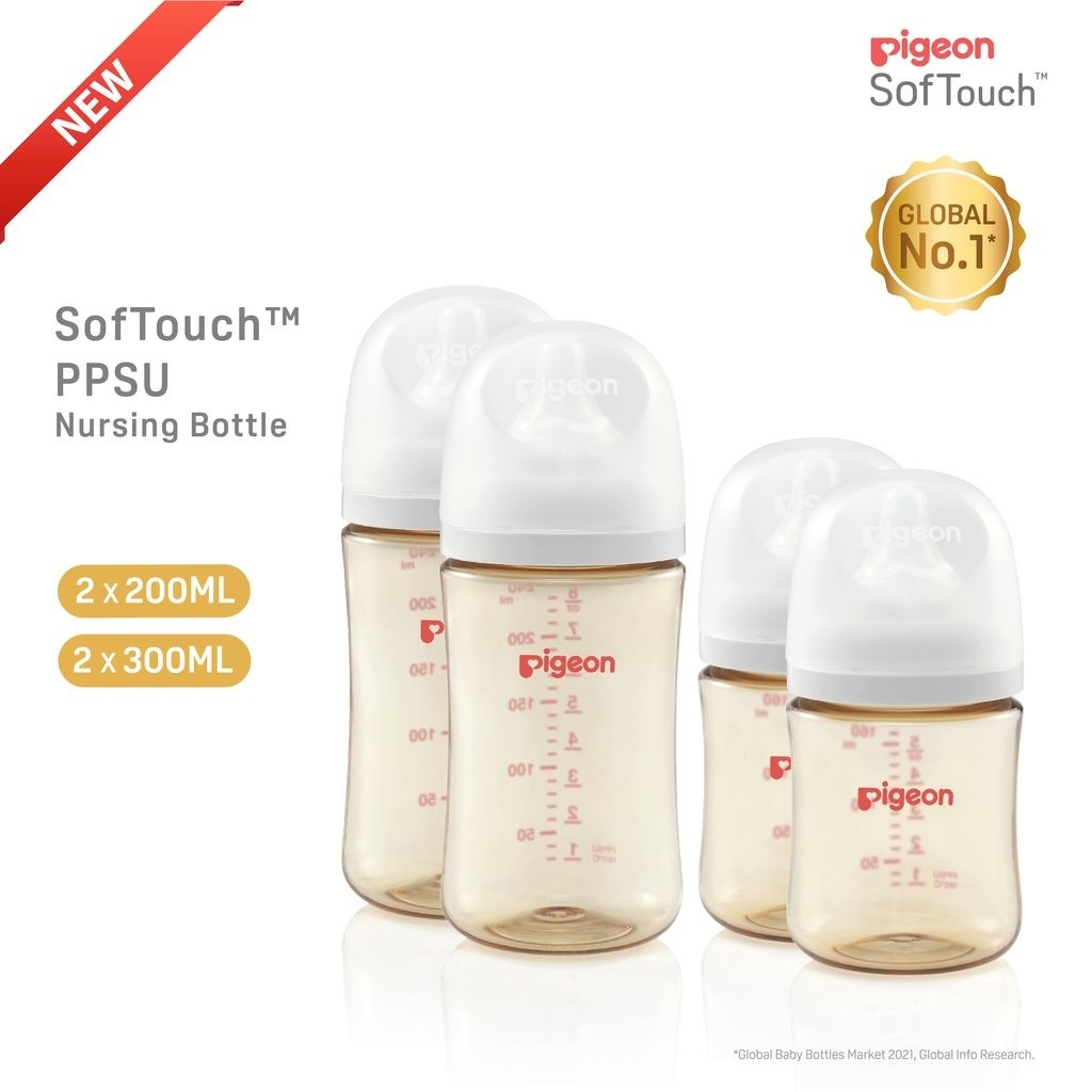 Pigeon Softouch 3 Nursing Bottle Twin Pack Ppsu (160/240ml) | Shopee Singapore