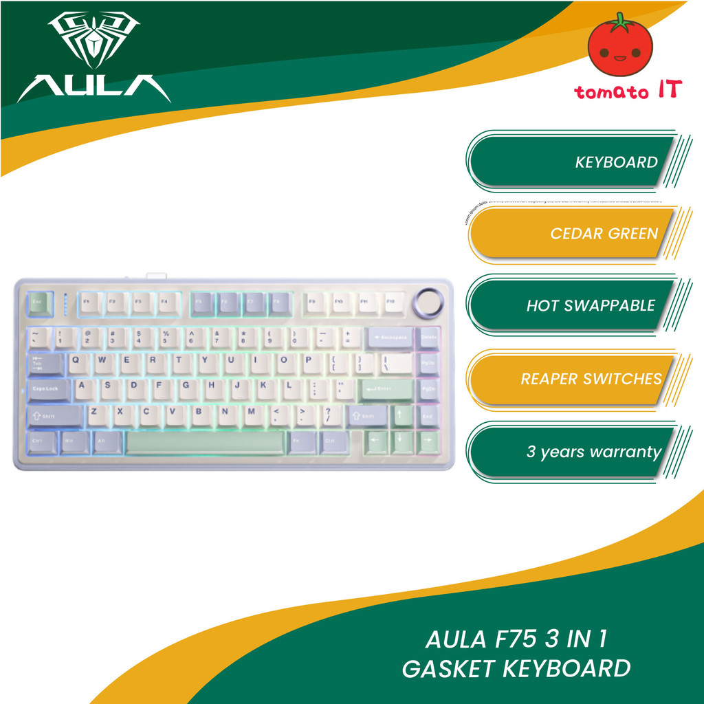 AULA F75 3-in-1 Gasket Mount 75% Mechanical Keyboard - Reaper Switch ...