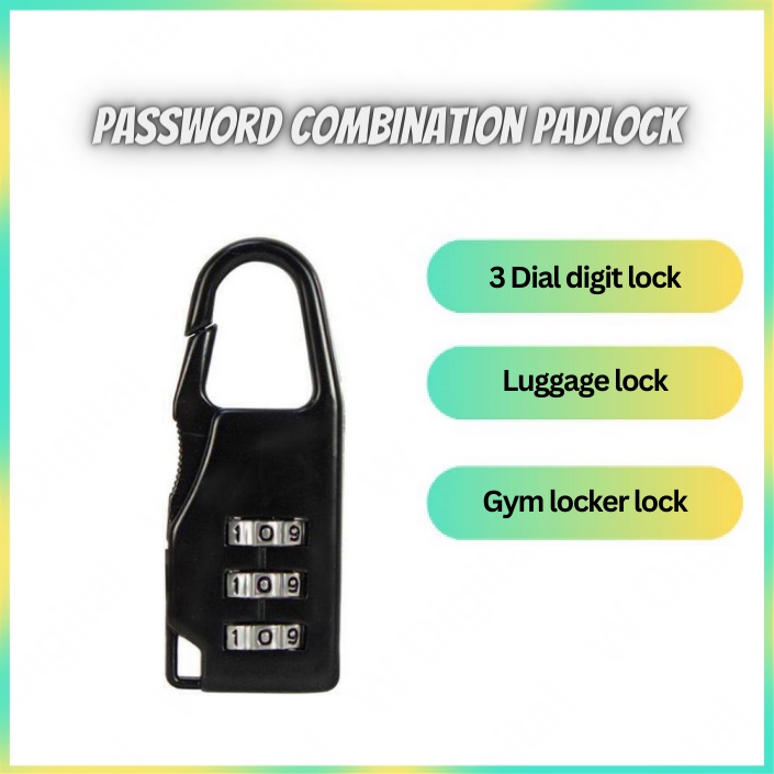 Security 3 Digit Combination Locks Travel Suitcase Luggage Bag Code ...