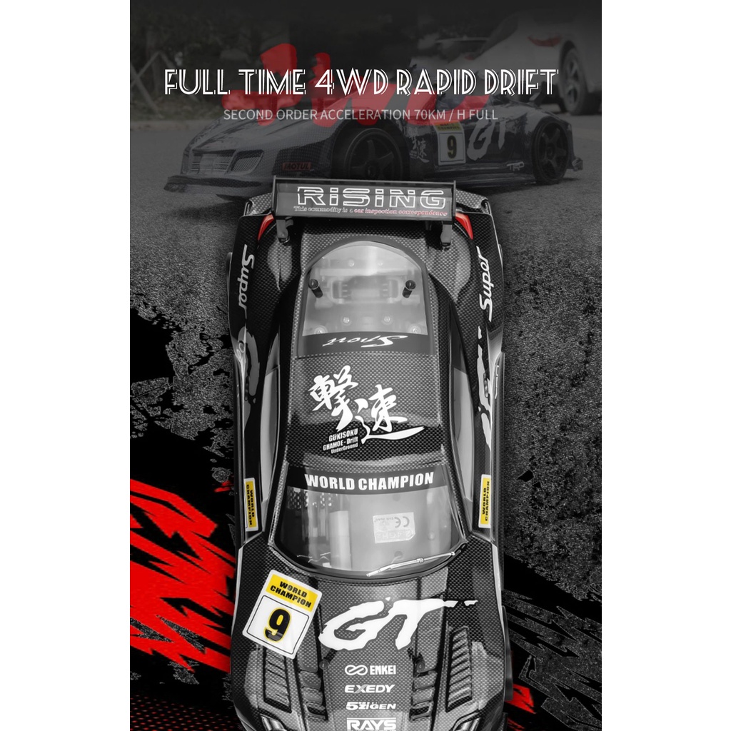NEW 1/10 Rc Drift Car New Upgrade Chassis 4WD 70KM/H RC Car Shock ...